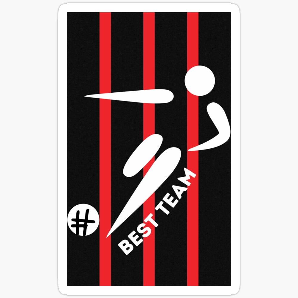 Red Black Best Team - Football Player Sticker Phone Decal Water Bottle ...