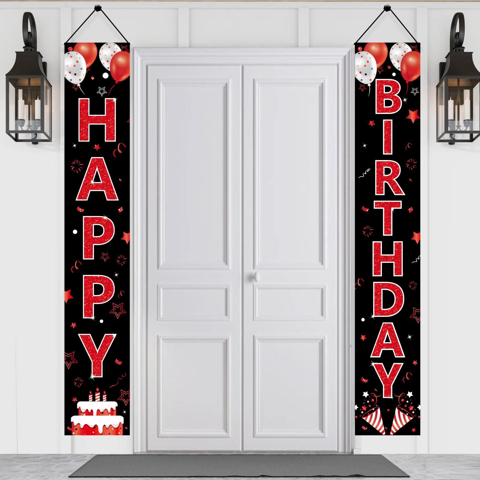 Red and Black Birthday Door Banner AIS1 Decorations for Men Women, Red ...