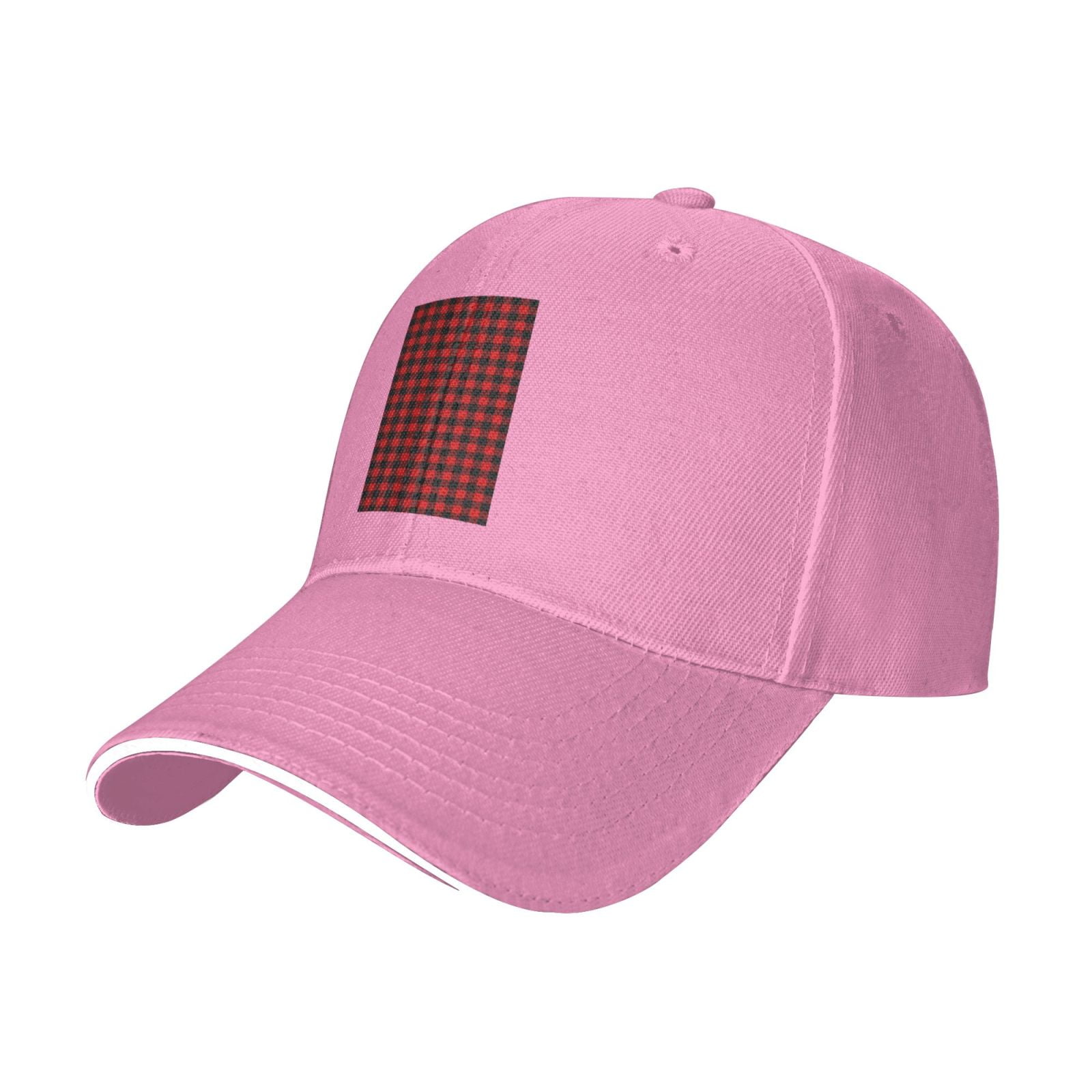 Red Black Buffalo Check Plaid Pattern aseball Cap Adjustable Sandwich ...