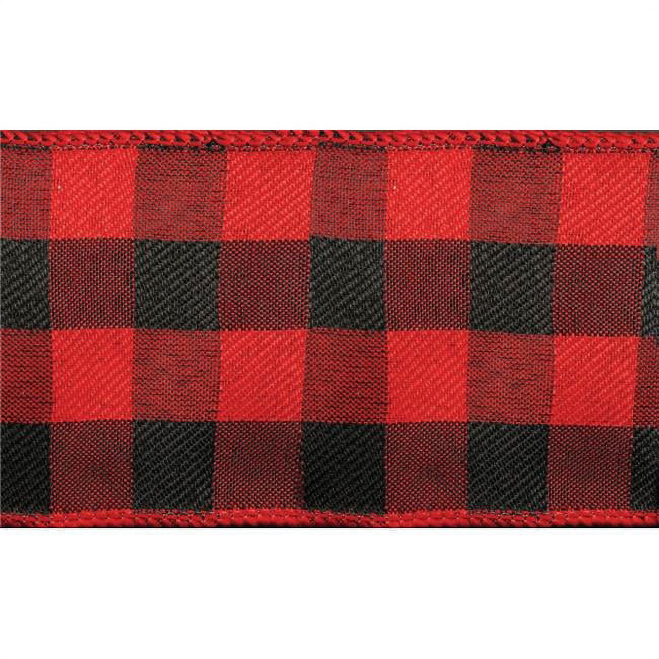 Red & Black Buffalo Check Plaid Wired Ribbon - Walmart.com