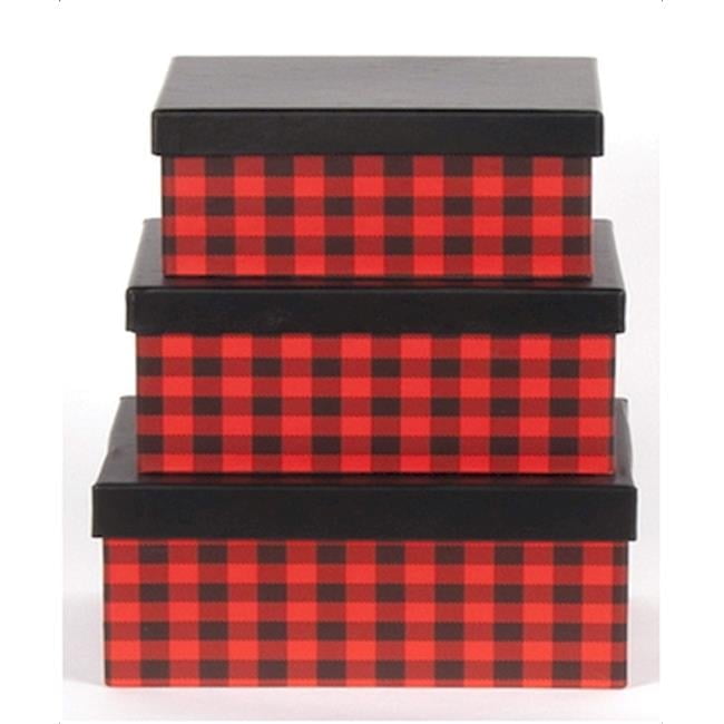 Red & Black Buffalo Check with Black Lid Gift Box - Walmart.com