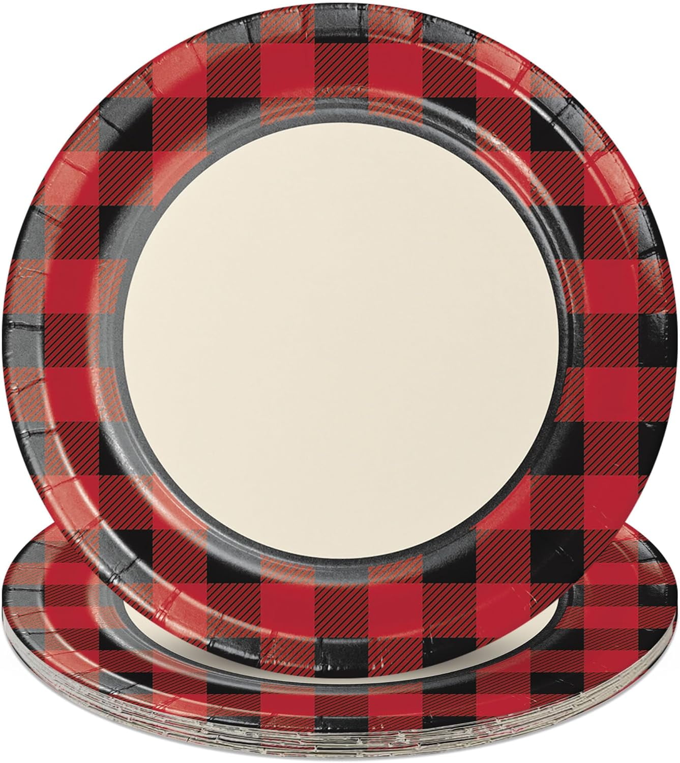 Red & Black Buffalo Plaid Round Paper Dinner Plates, 8 - Walmart.com