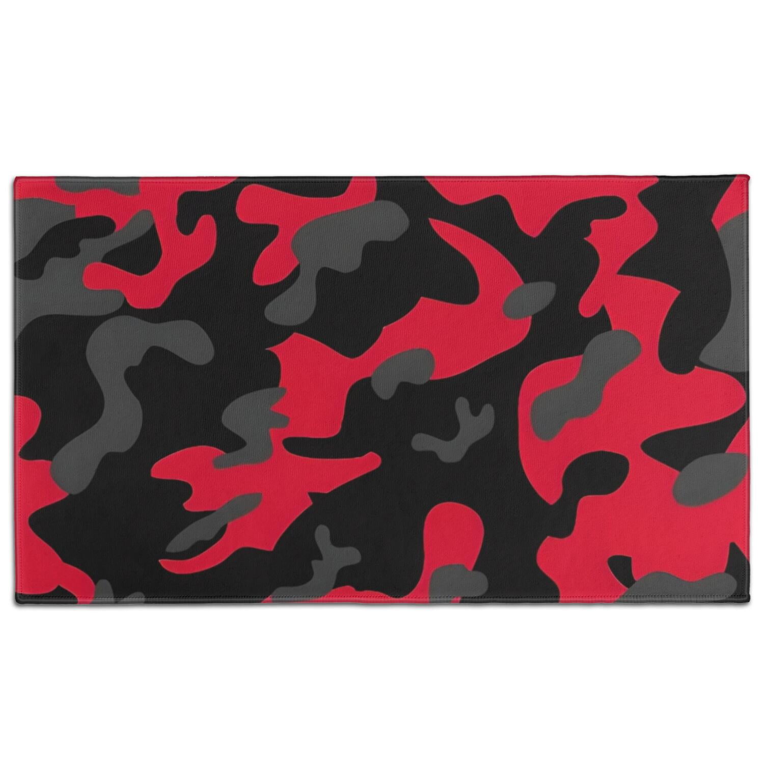 Red Black Camo Classic Pattern Door Rugs,Washable Non Slip Door Mats ...