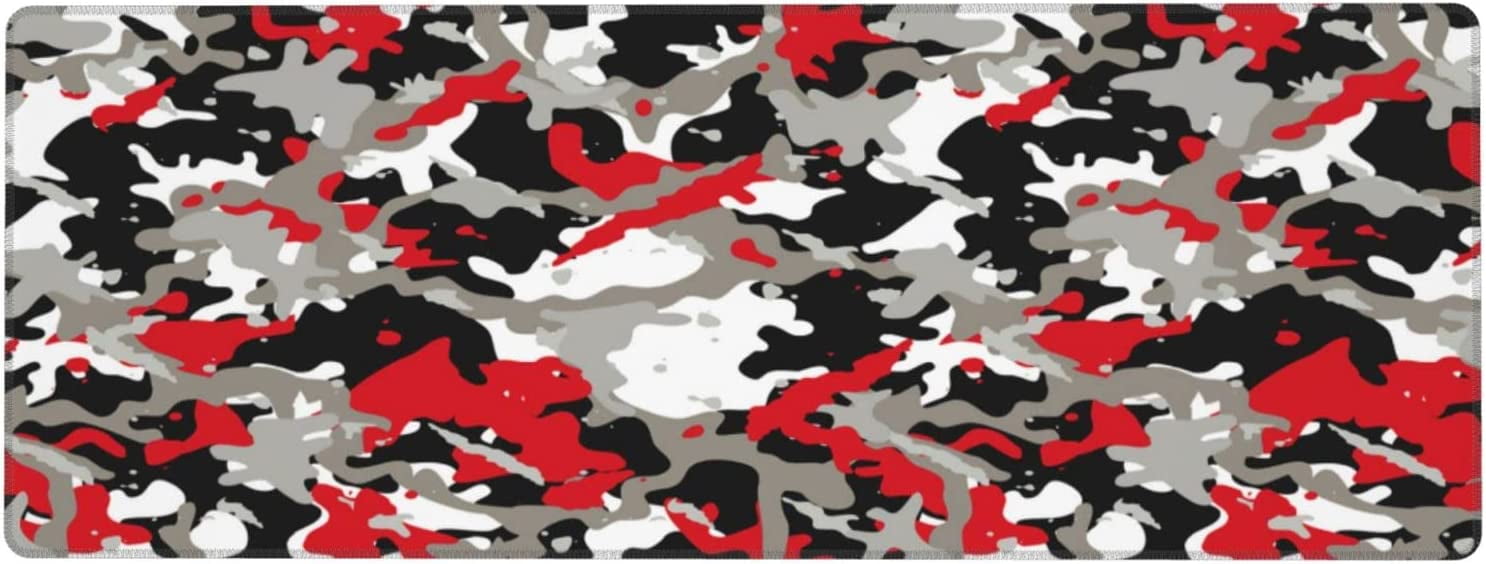 Red and Black Camouflage Red Camo Large Mouse Pads Rectangle Long ...