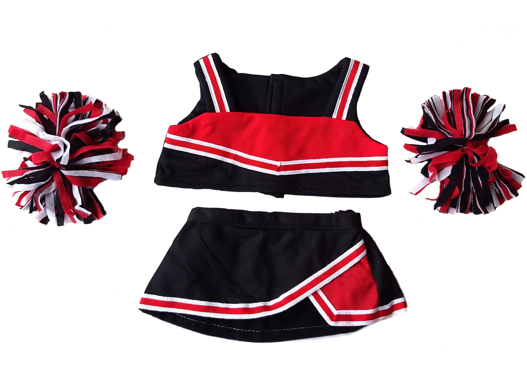 Red & Black Cheerleader Outfit Teddy Bear Clothes Fits Most 14" - 18 ...