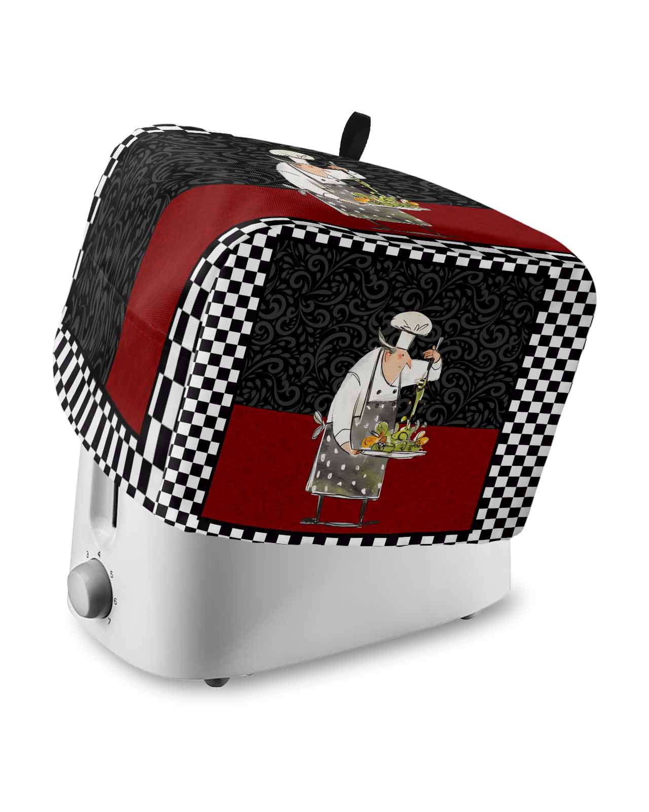 Red Black Chef Toaster Cover 2 Slice, Small Kitchen Appliance Covers ...