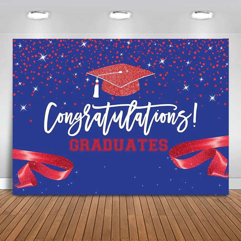 Red Black Class of 2025 Backdrop Congratulations Graduates Background ...