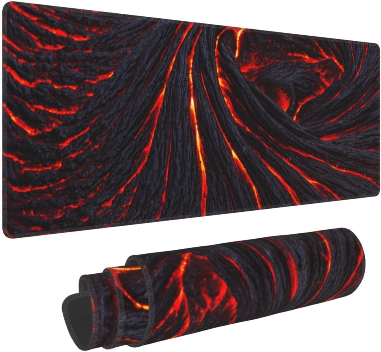 Red and Black Cool Lava Magma Large Gaming Mouse Pad, Extended Big ...