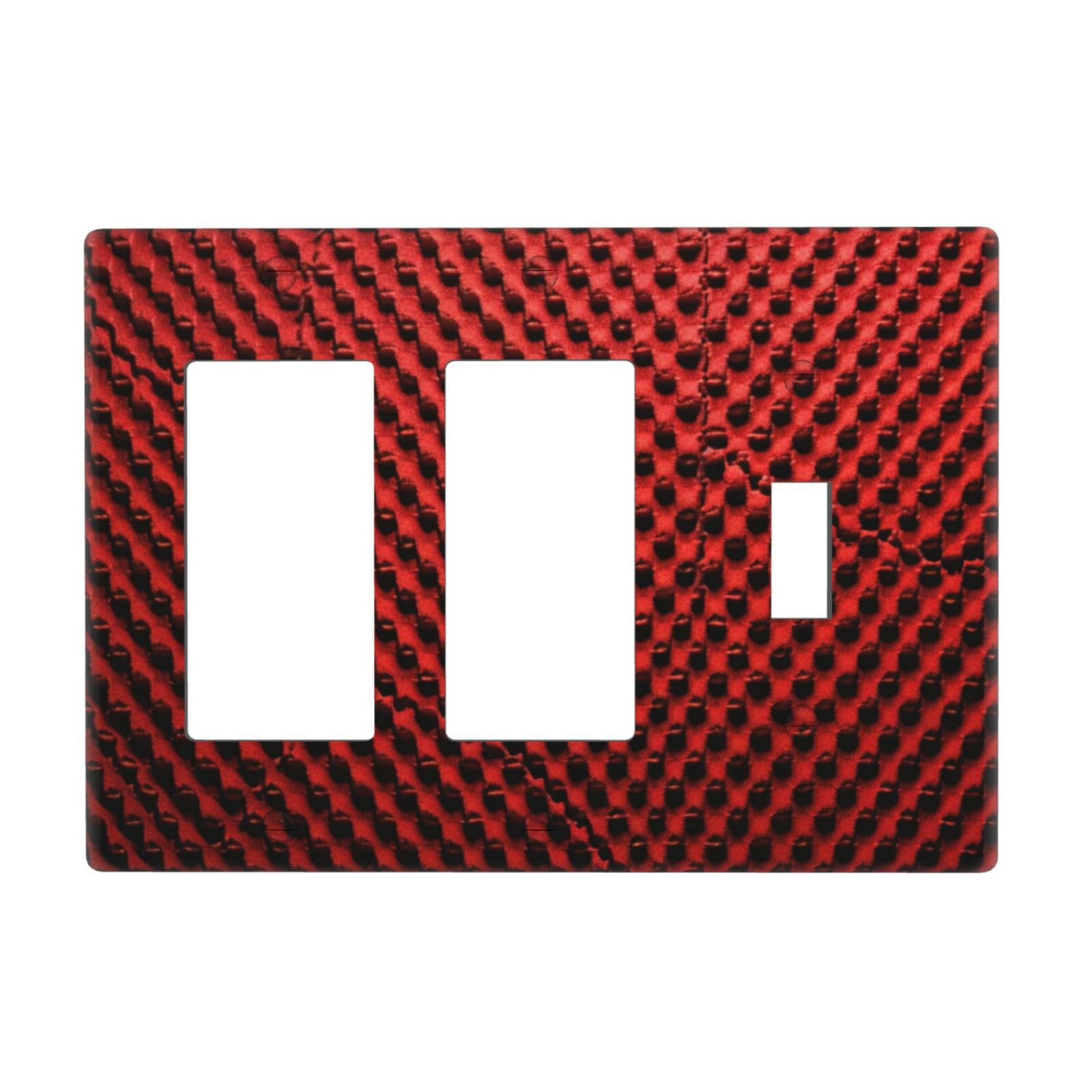 Red Black Dots Fabric 3 Gang Toggle Light Switch Cover Decorative ...
