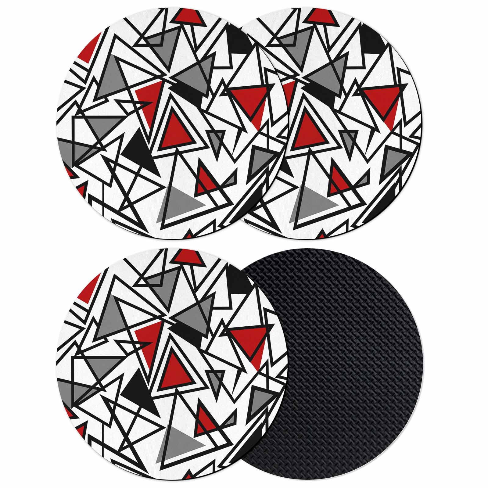 Red Black Geometric Coasters Set of 4, Absorbent Coasters for Drinks ...