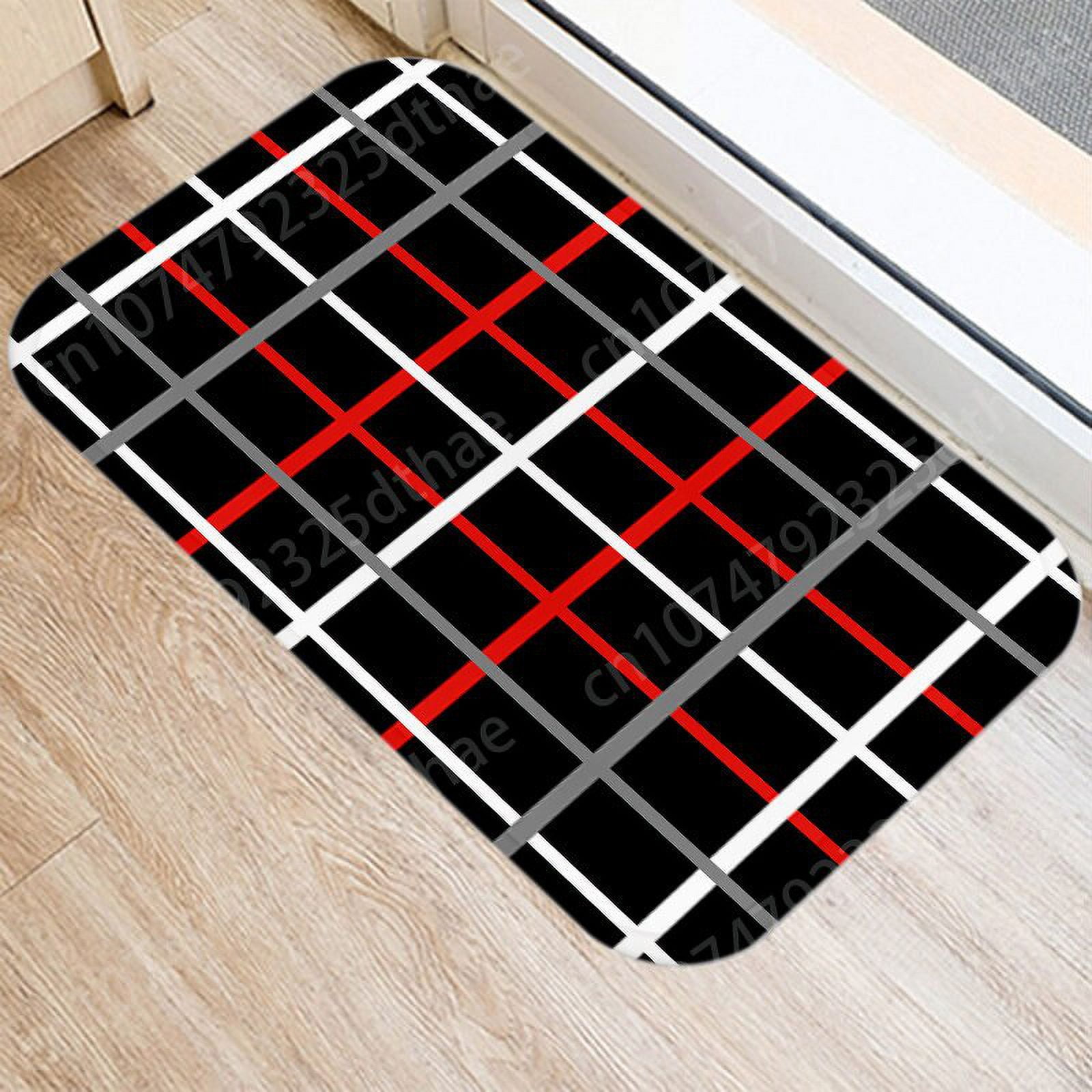 Red Black Geometric Mat Home Welcome Mats Hallway Entrance Area Doormat ...