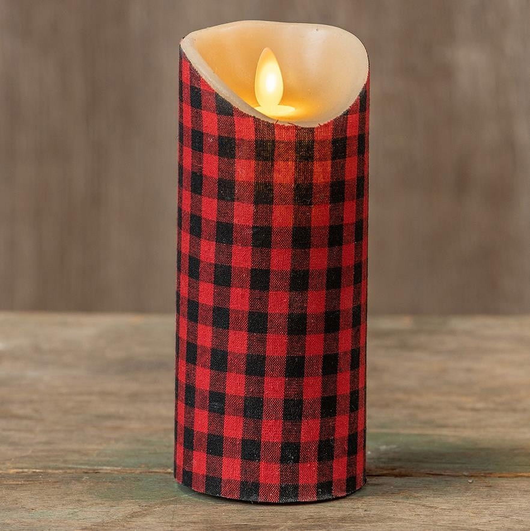 Red & Black Gingham Timer Candle - 3x7 Pillar - Walmart.com