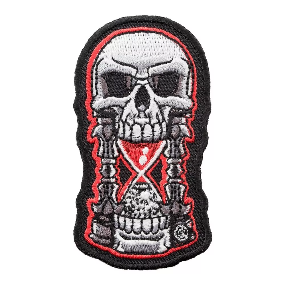 Red & Black Gothic Hourglass Skull, Death Patches, Fabric, Manufactured by PatchStop - Walmart.com
