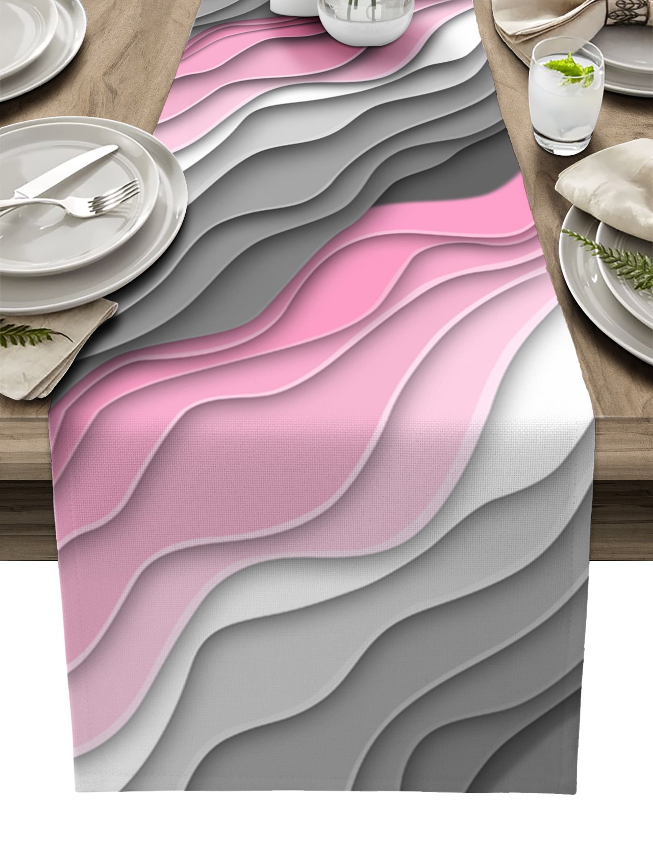 Red Black Gradient Modern Geometric Abstract Table Runner Home Wedding ...