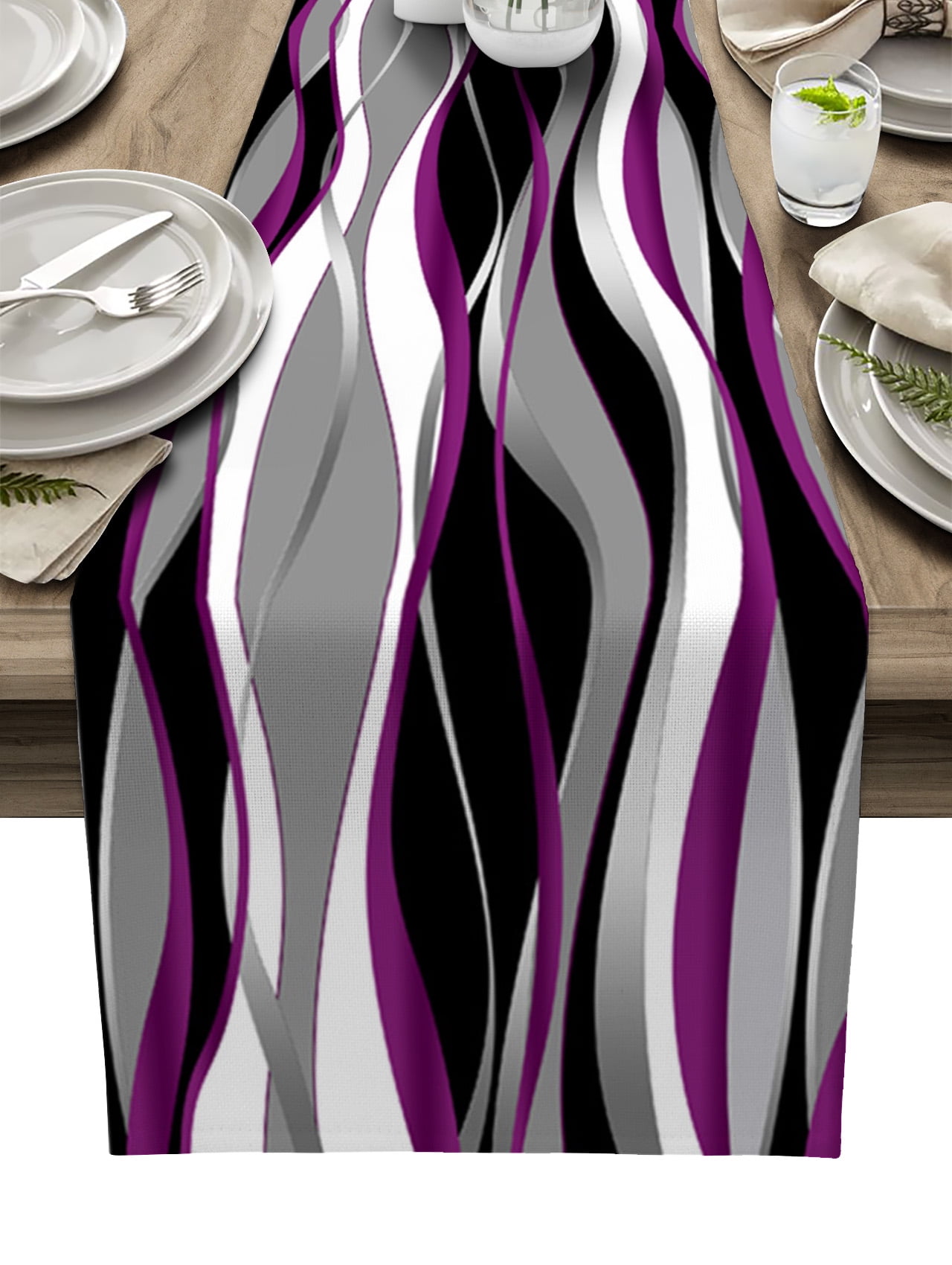 Red Black Gradient Modern Geometric Abstract Table Runner Home Wedding ...