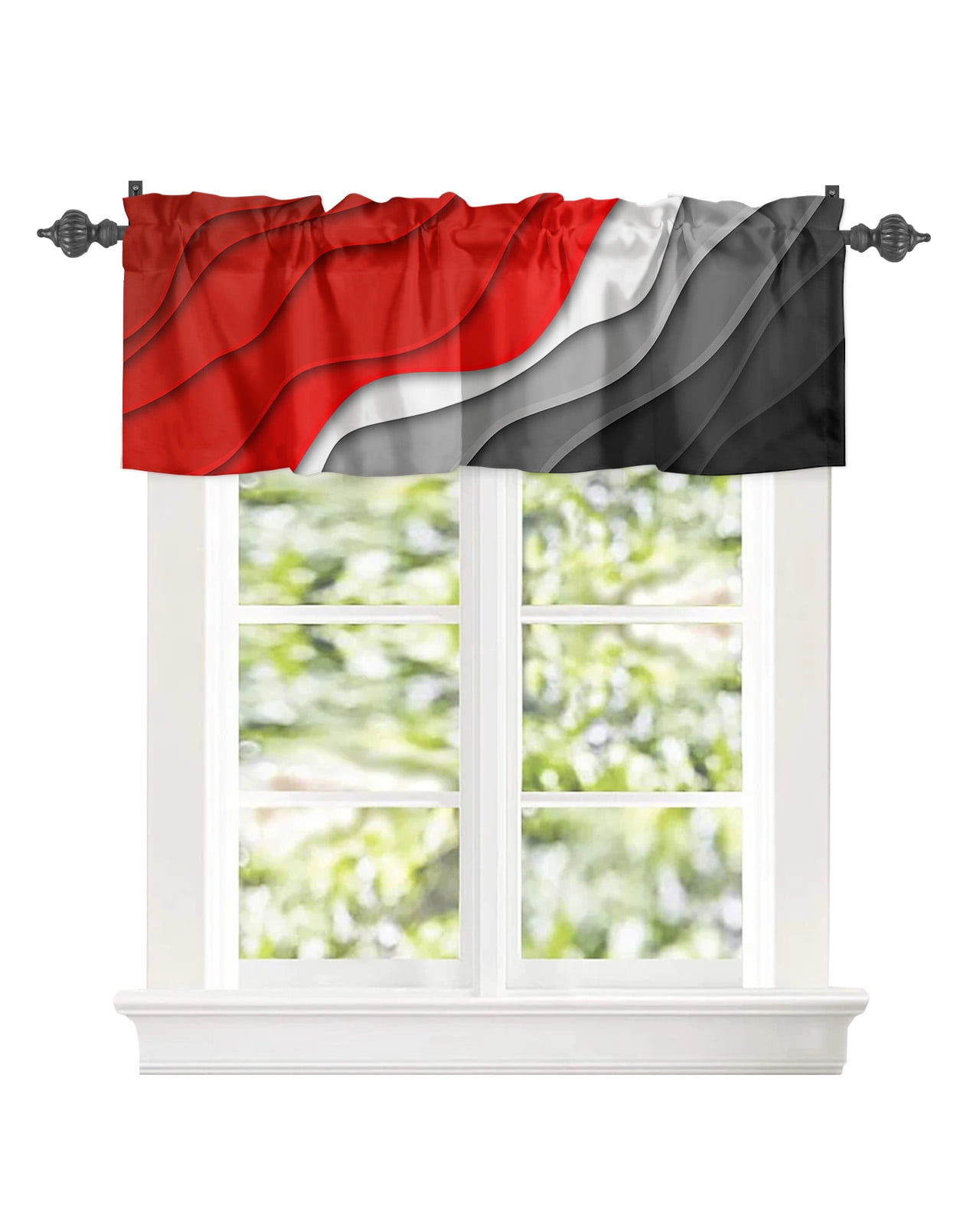 Red Black Gradient Water Ripples Window Treatment Panel for Living Room ...