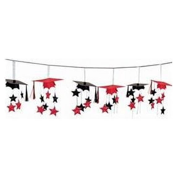 Red/Black Graduation Caps 3D Garland - Walmart.com