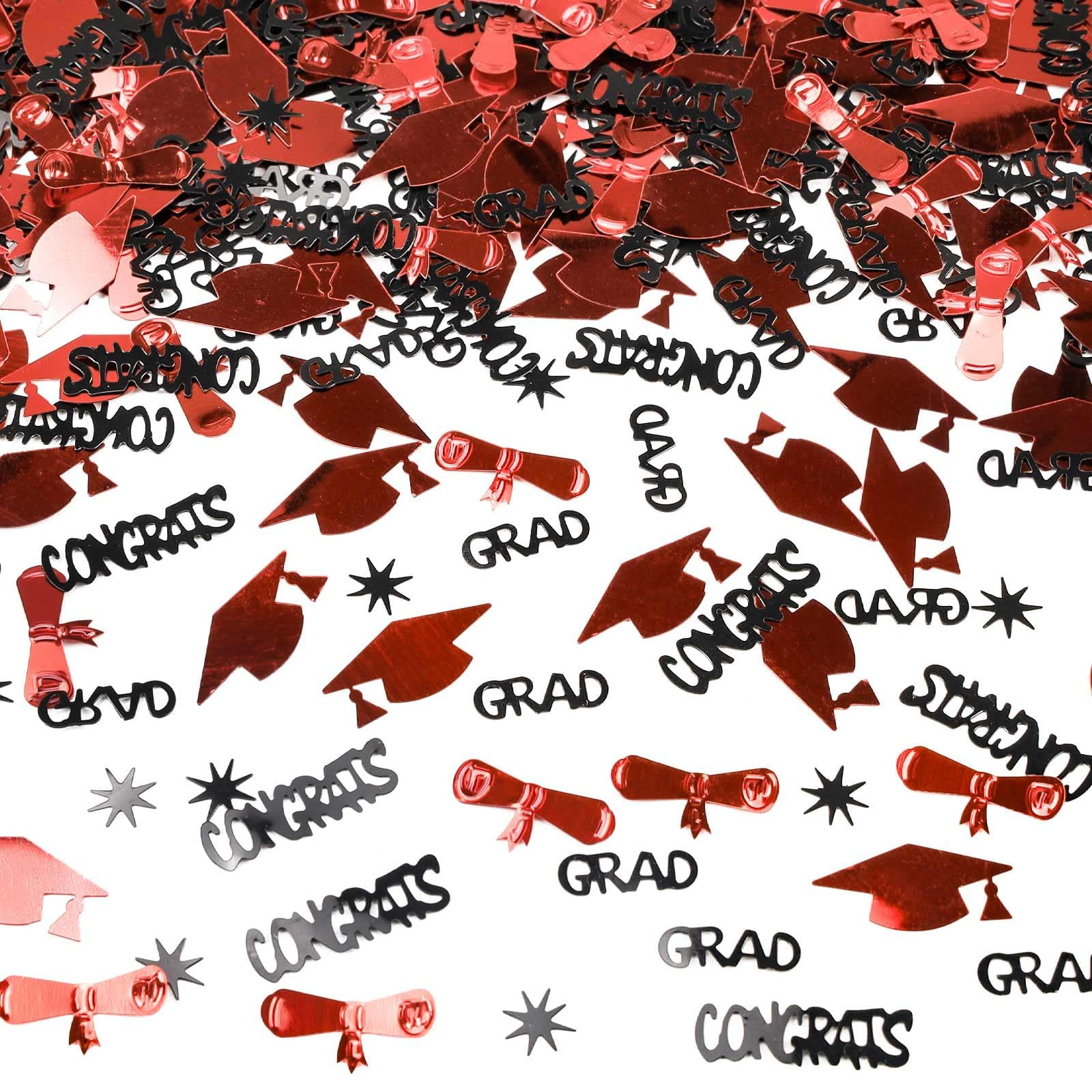 Red and Black Graduation STF9 Confetti 2025, 1000 Pcs Class of 2025 ...