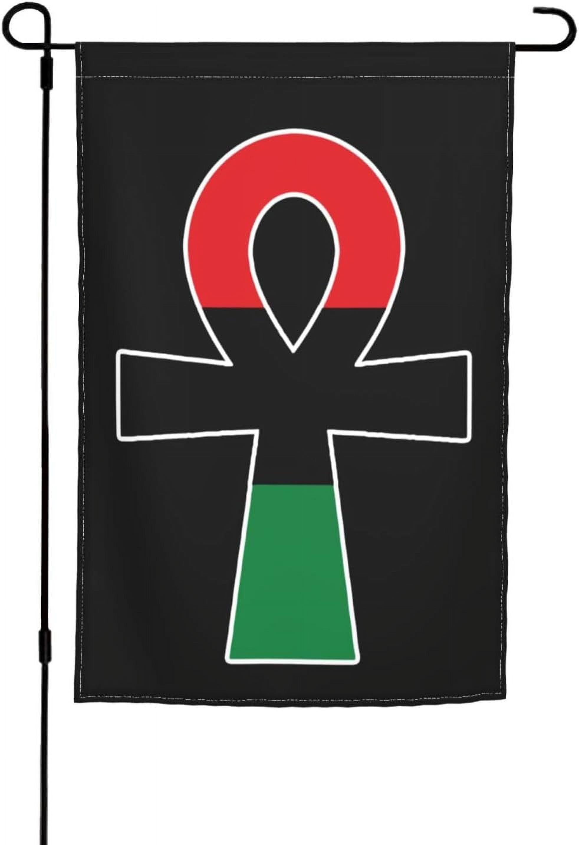 Red, Black Green Ankh Yard Flags Vertical Double Sided Holiday Yard ...