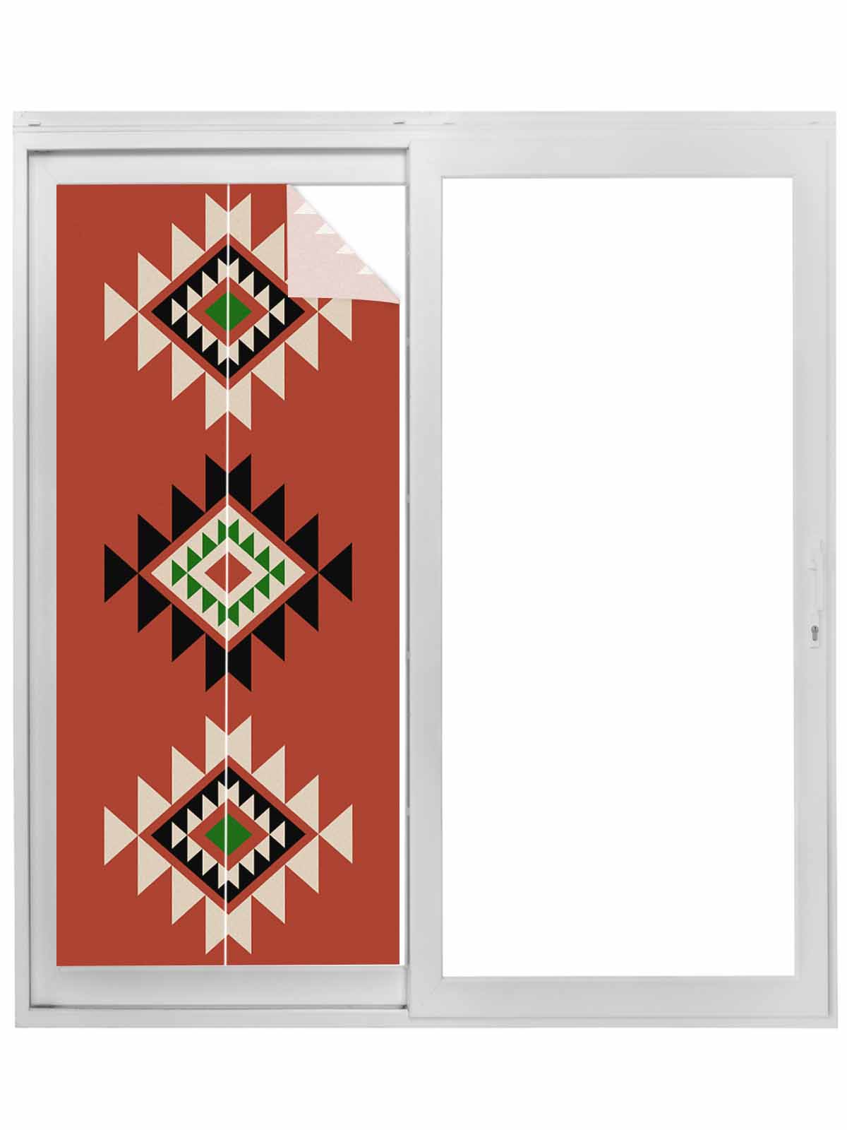 Red Black Green Boho Window Privacy Film Stained Glass Window Film ...