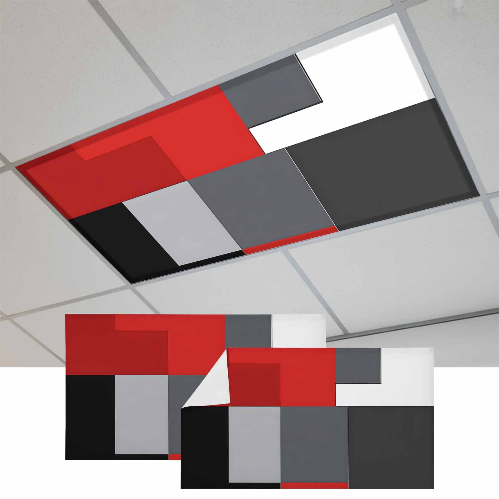 Red Black Grey Magnetic Fluorescent Light Covers for Ceiling Lights ...