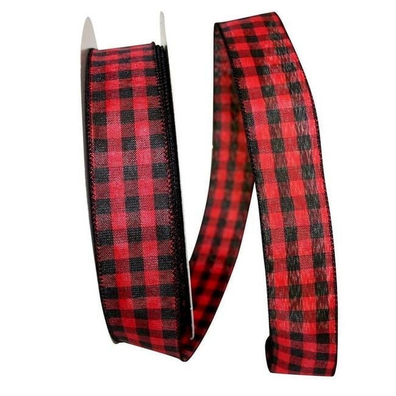 Red & Black Hilltop Cabin Buffalo Plaid Wired Ribbon - Walmart.com