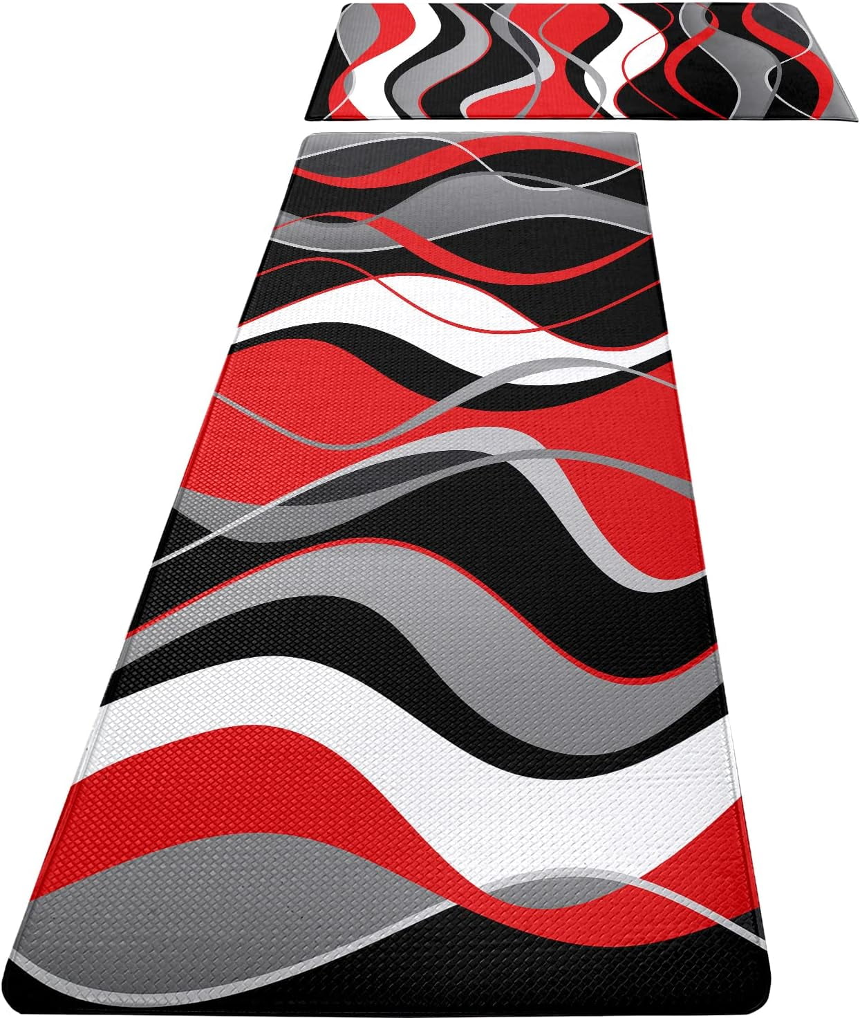 Red and Black Kitchen Rugs and Mats for Floor Anti Fatigue Kitchen Rugs ...