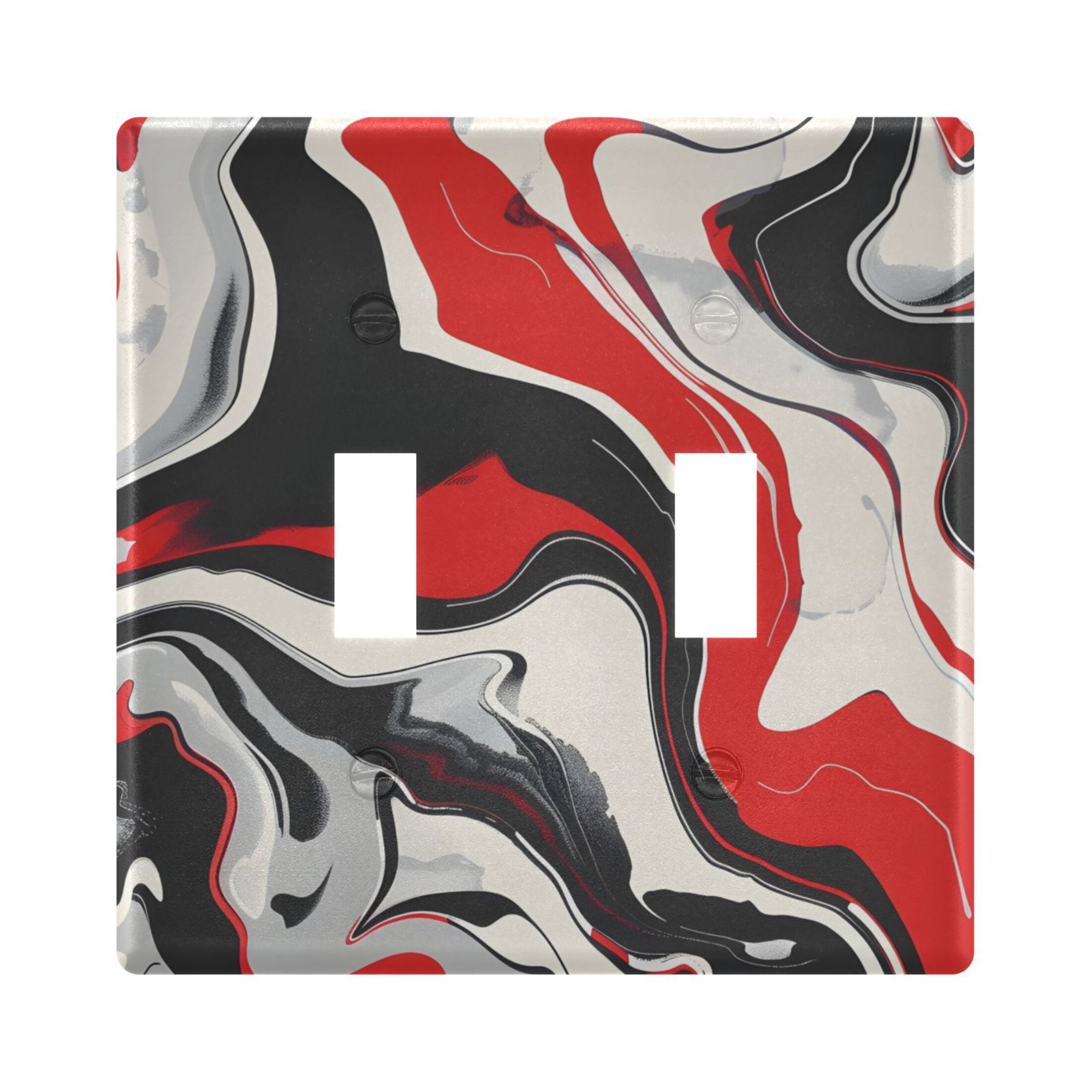 Red Black Liquid Marble Light Switch Plate Covers 2 Gang Wall Plate ...