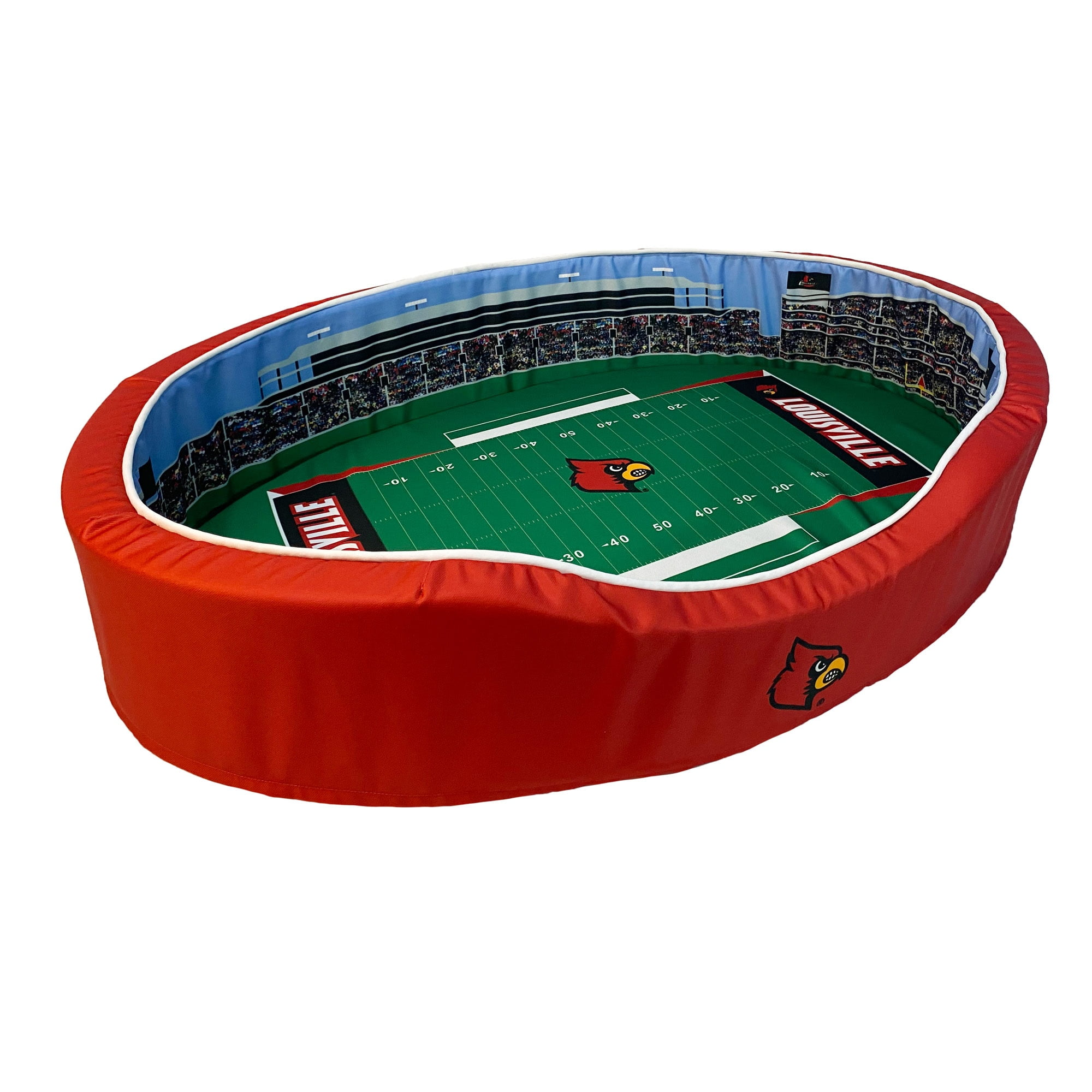 Red/Black Louisville Cardinals 23'' x 19'' x 7'' Small Stadium Oval Dog ...