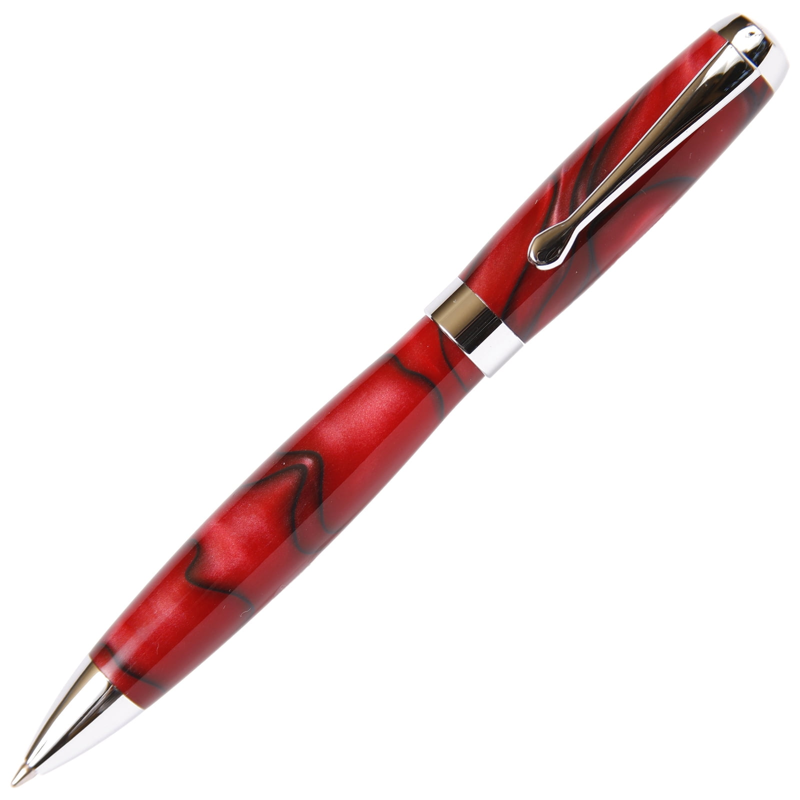 Red & Black Marbleized Gloss Body, Tuscany Ballpoint Pen (Black Ink ...