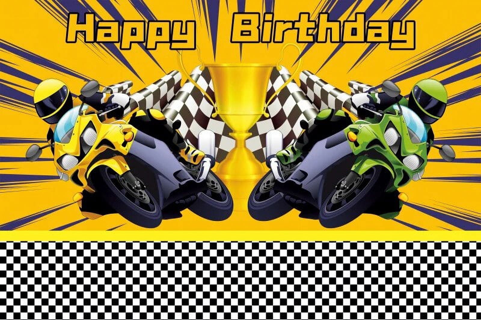 Red Black Motorcycle Birthday Party Backdrop Dirt Bike Race Balloons ...