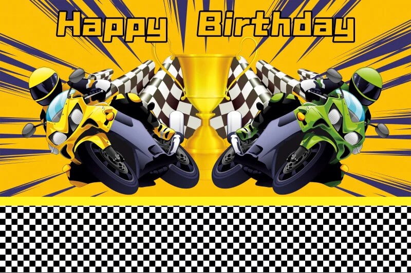 Red Black Motorcycle Birthday Party Backdrop Dirt Bike Race Balloons ...