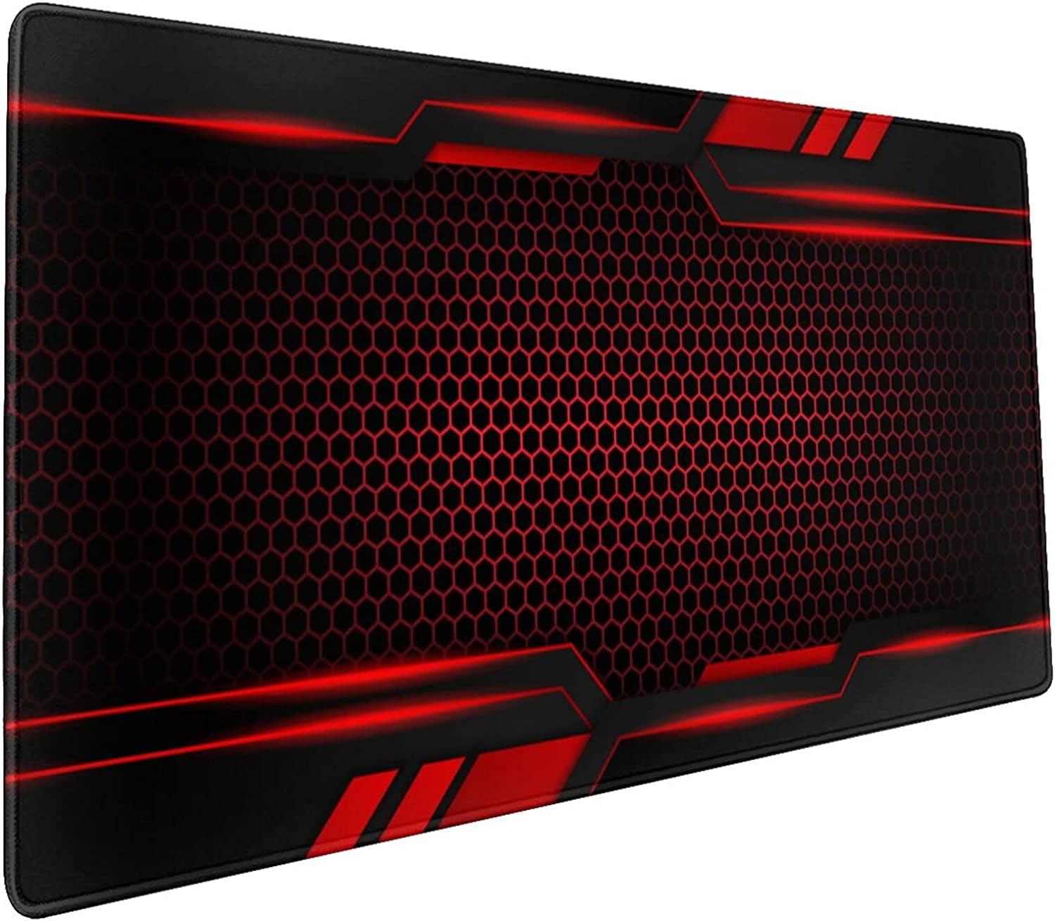 Red and Black Mouse Pad 35.4 X 15.7 Inch XXL Modern Geometry Art Print ...