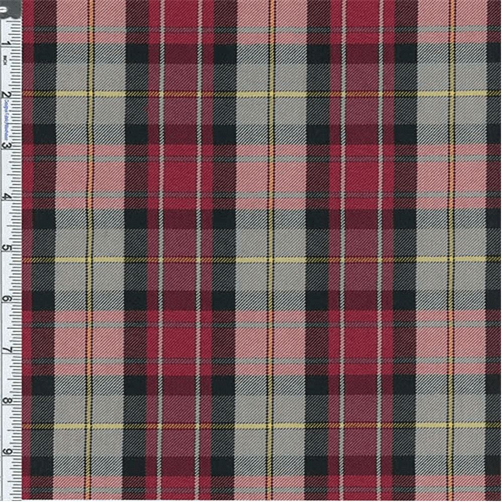 Red/Black Multi Plaid Twill, Fabric Sold By the Yard - Walmart.com