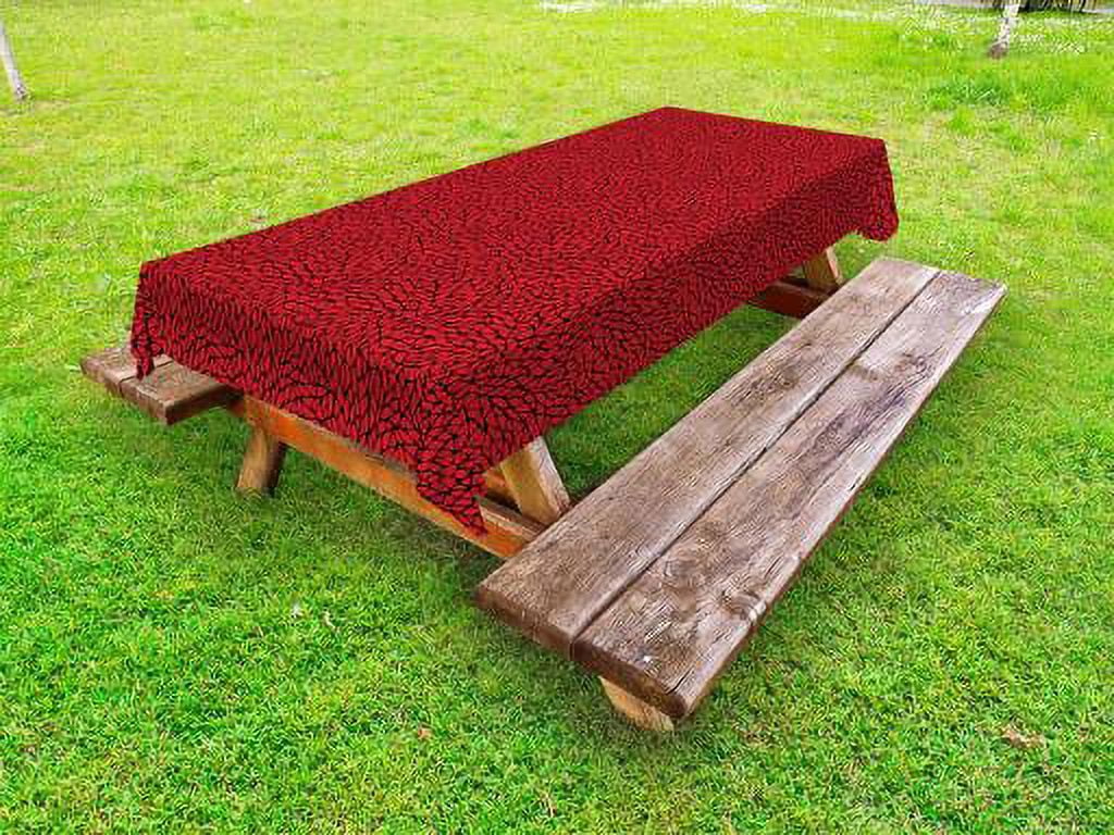 Red and Black Outdoor Tablecloth, Abstract Pattern in Vibrant Color ...