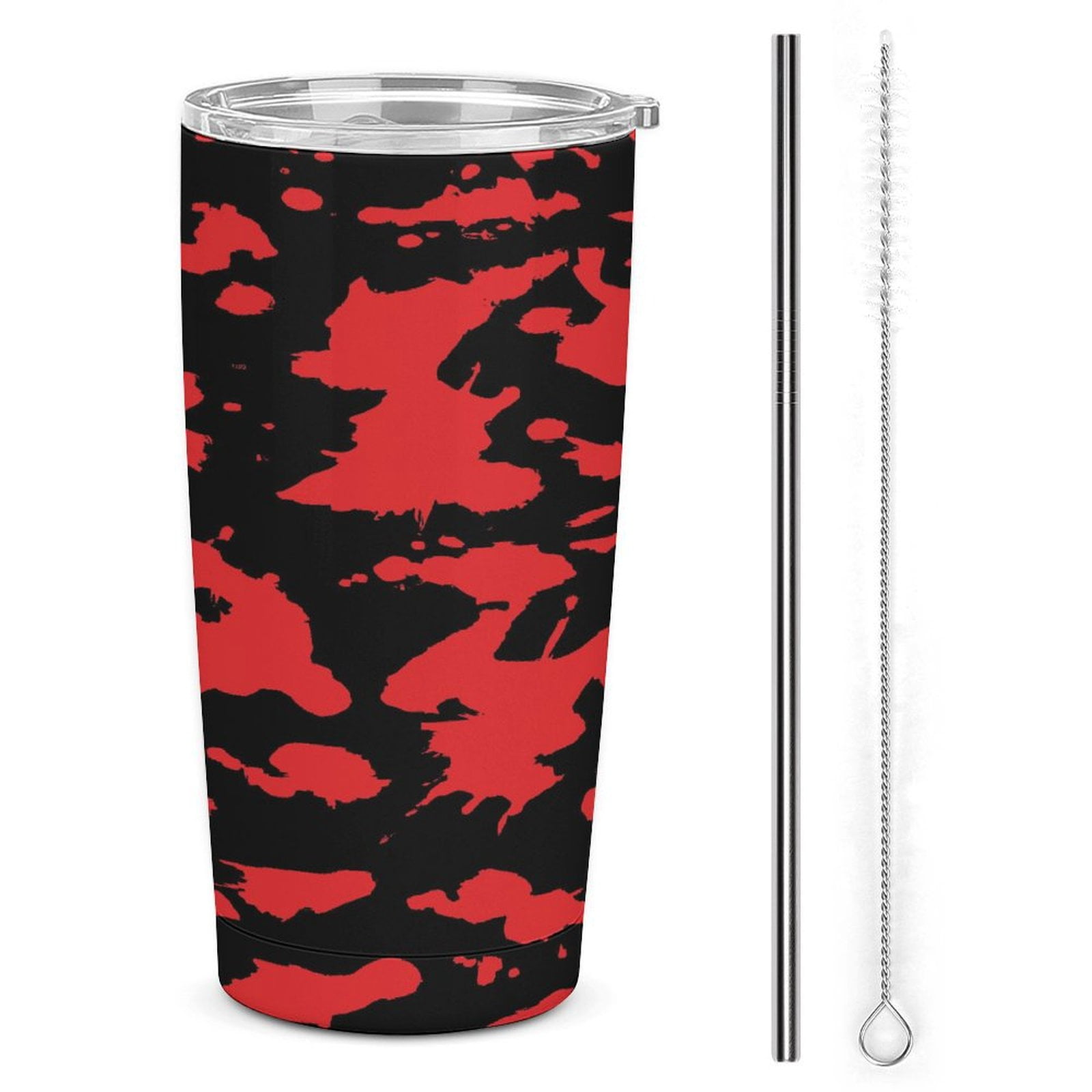 Red And Black Paint Splatter 20oz Tumbler Double Wall Vacuum Insulated Coffee Mug Stainless ...