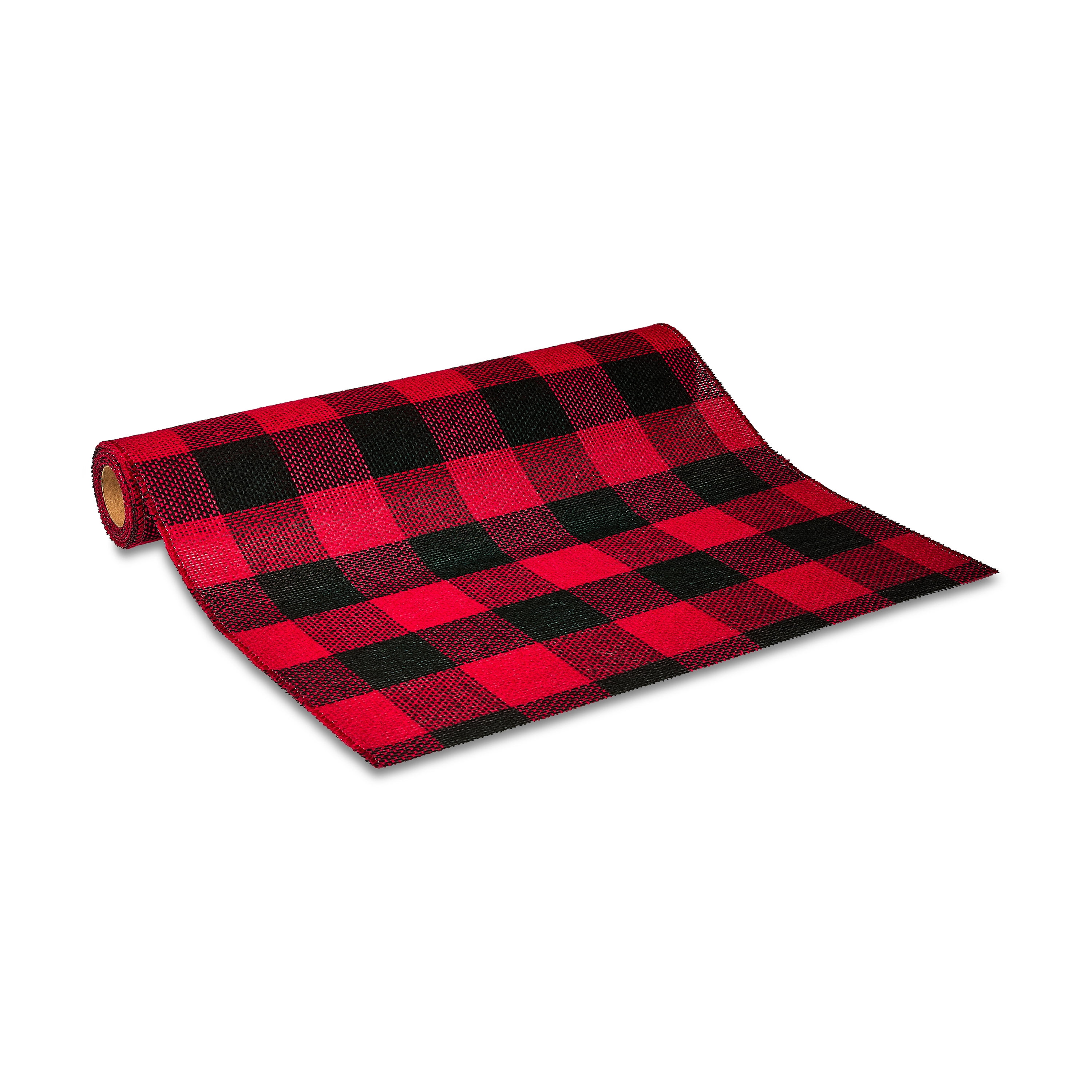 Red & Black Plaid Fabric Decorative Christmas Mesh Roll, 18 in x 9 ft, by Holiday Time - Walmart.com