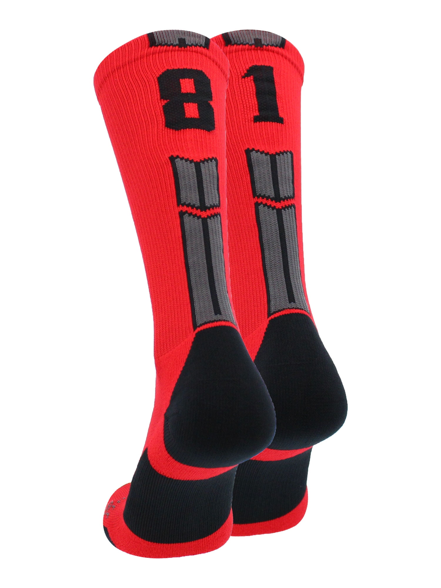 Red/Black Player Id Crew Number Socks (#81, Small) - Walmart.com