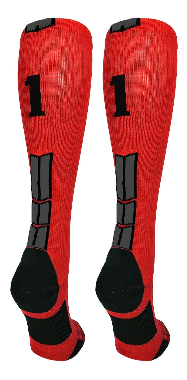 Red/Black Player Id Over the Calf Number Socks (#11, Medium) - Walmart.com