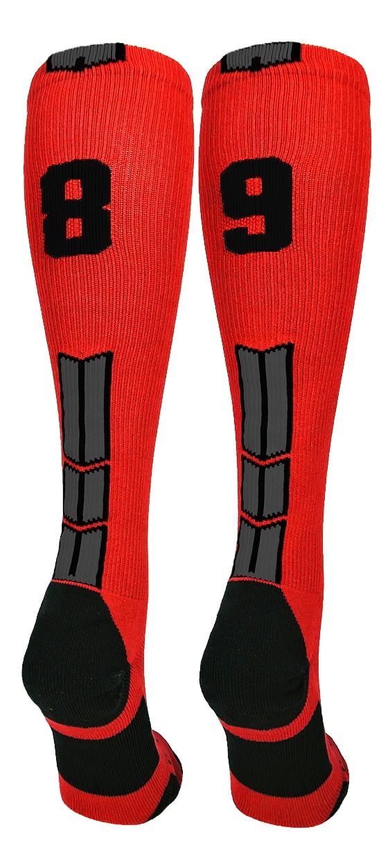 Red/Black Player Id Over the Calf Number Socks (#89, Large) - Walmart.com