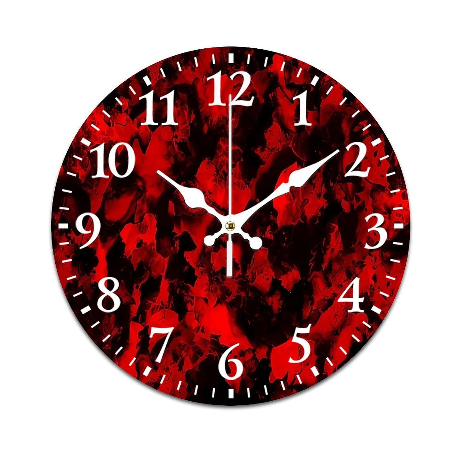 Red Black Red And Black Ink, Abstract Art Wall Clock Modern Design ...