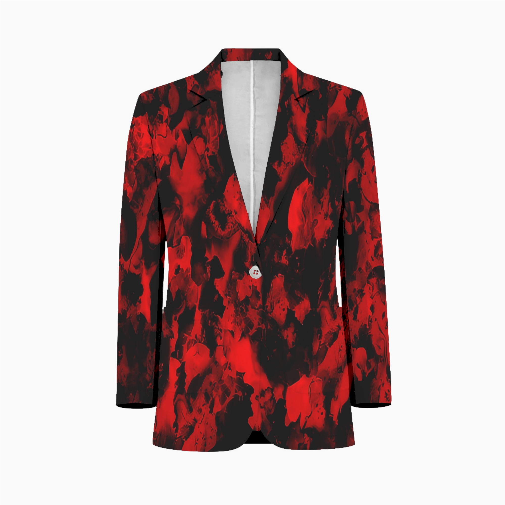 Red Black Red and black ink, abstract art Men's Suit Blazer Casual ...