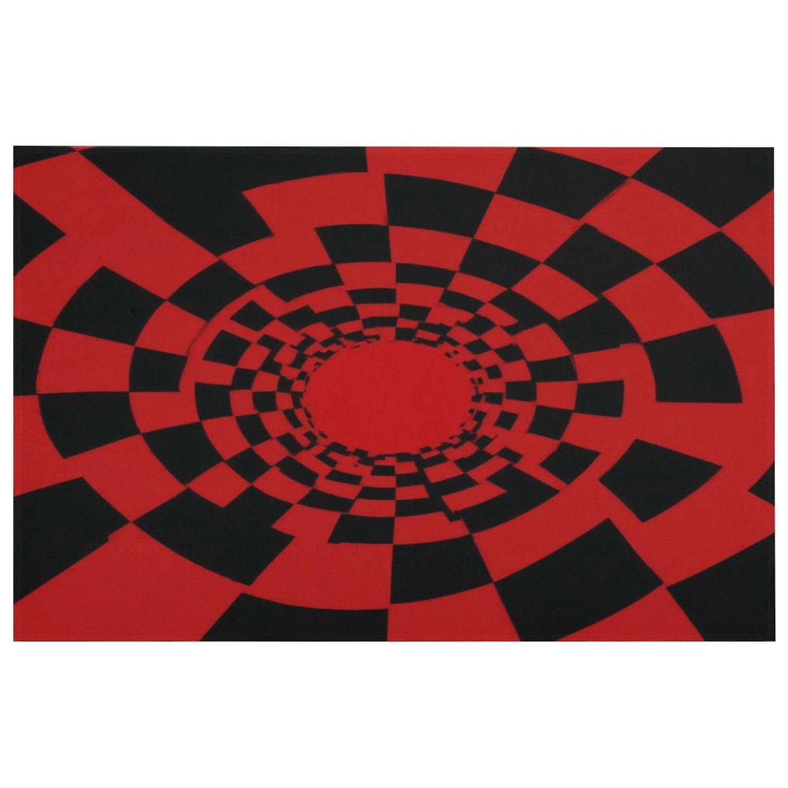 Red Black Spiral Checkered Adult Home Decor Bedroom Living Room Crystal ...