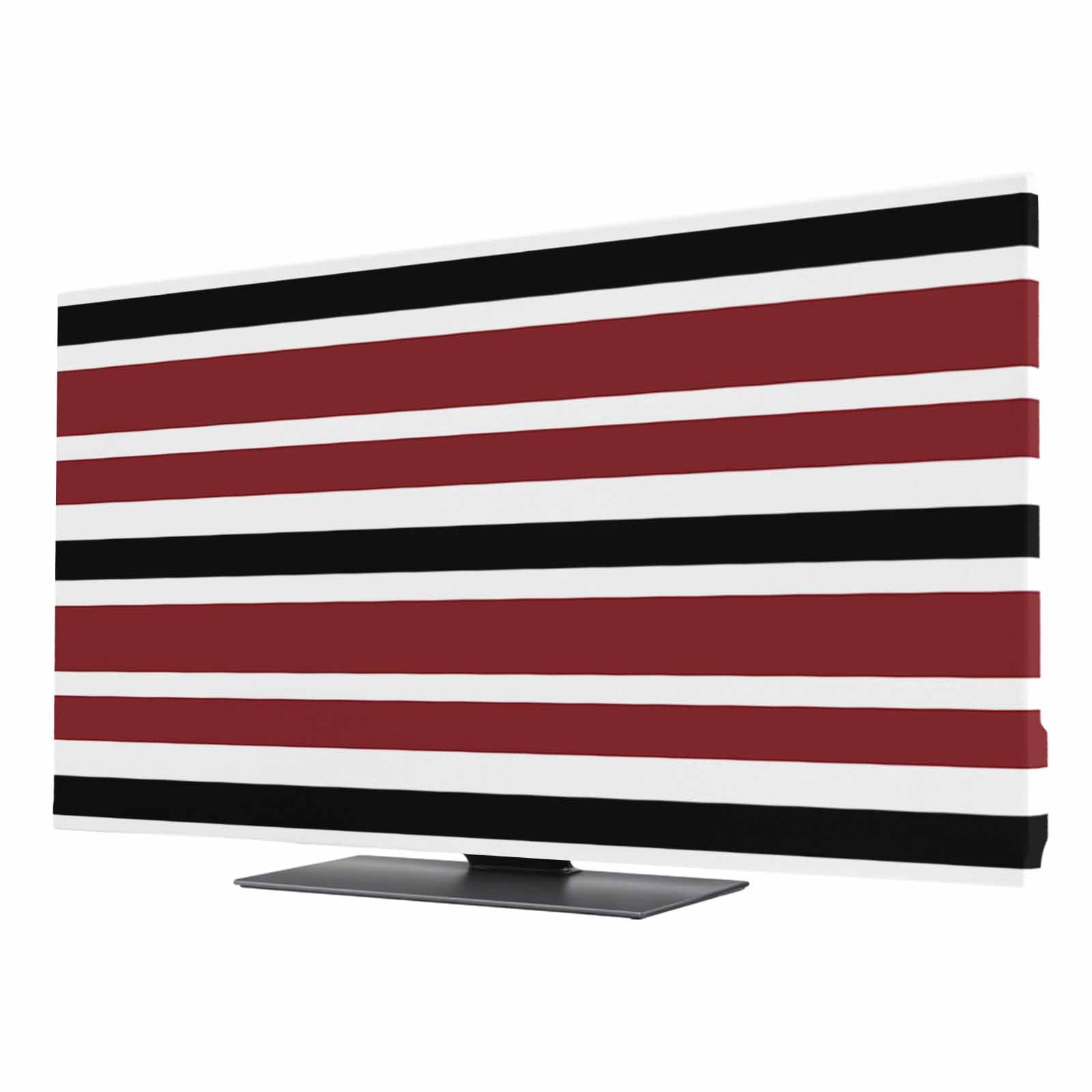 Red Black TV Dust Cover 24 Inch, White Stripe Computer Monitor Cover ...