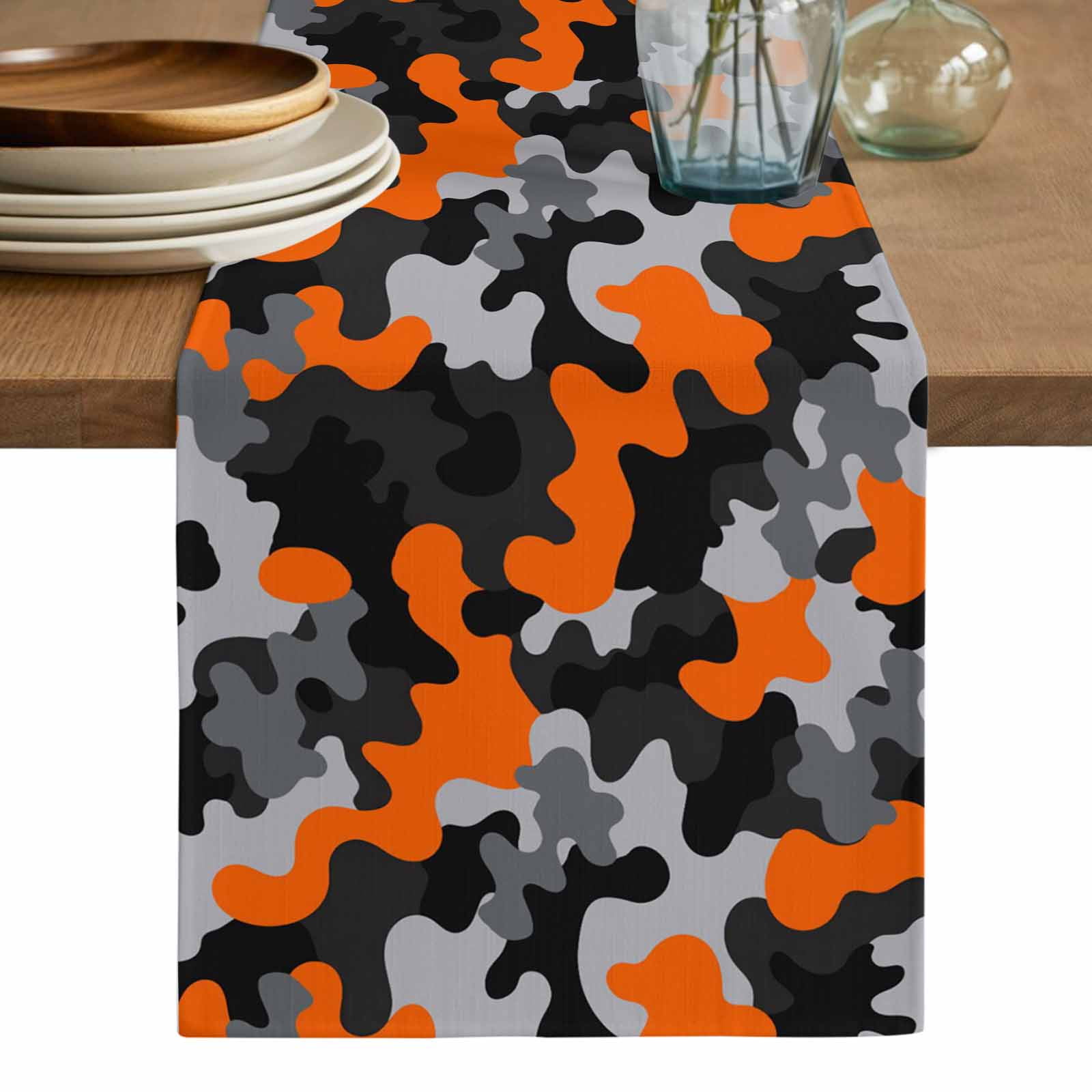 Red Black Table Runner, Modern Grey Boho Bohemian Stained Tie Dye ...