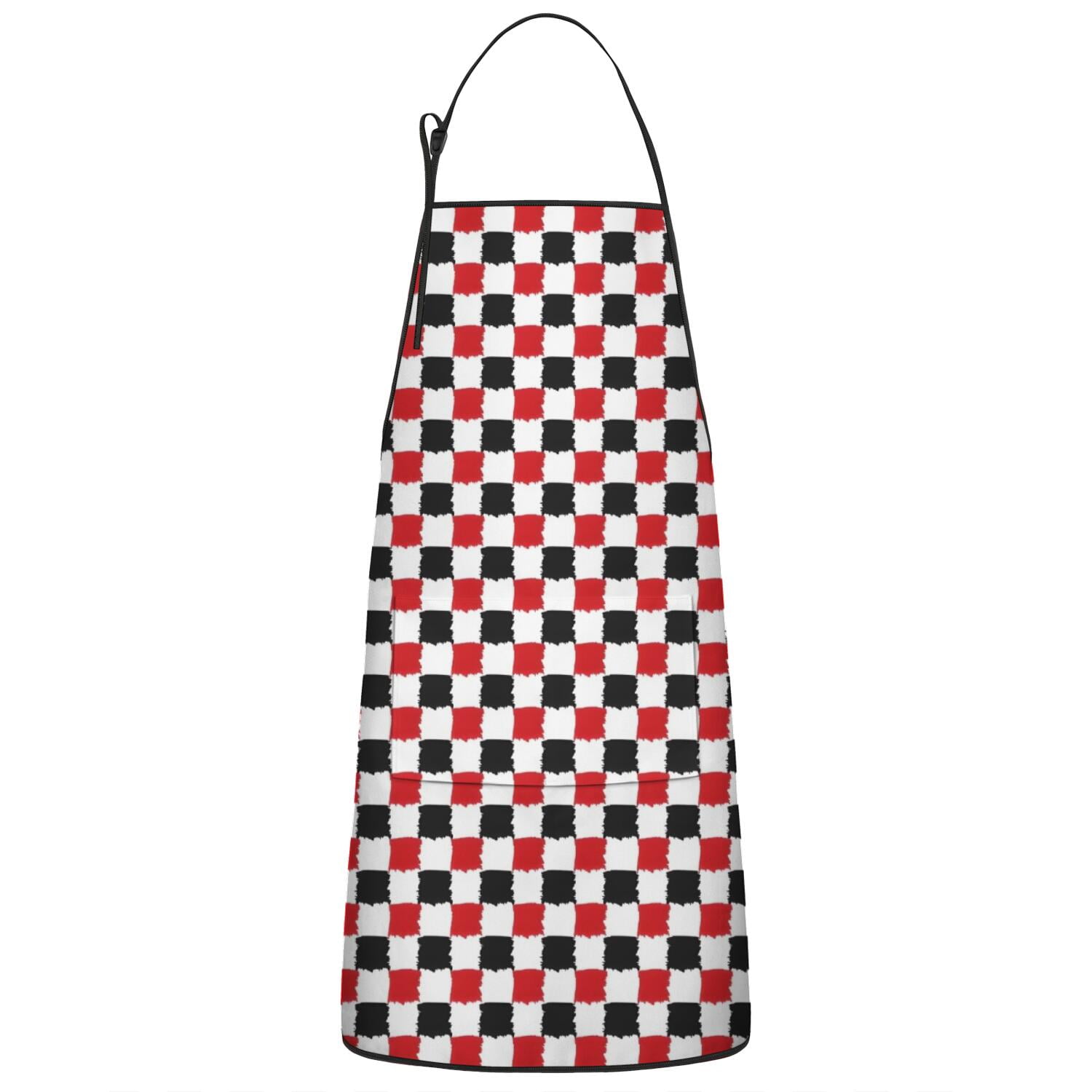 Red Black White Checkered Pattern Apron-Garden Aprons for Women with ...
