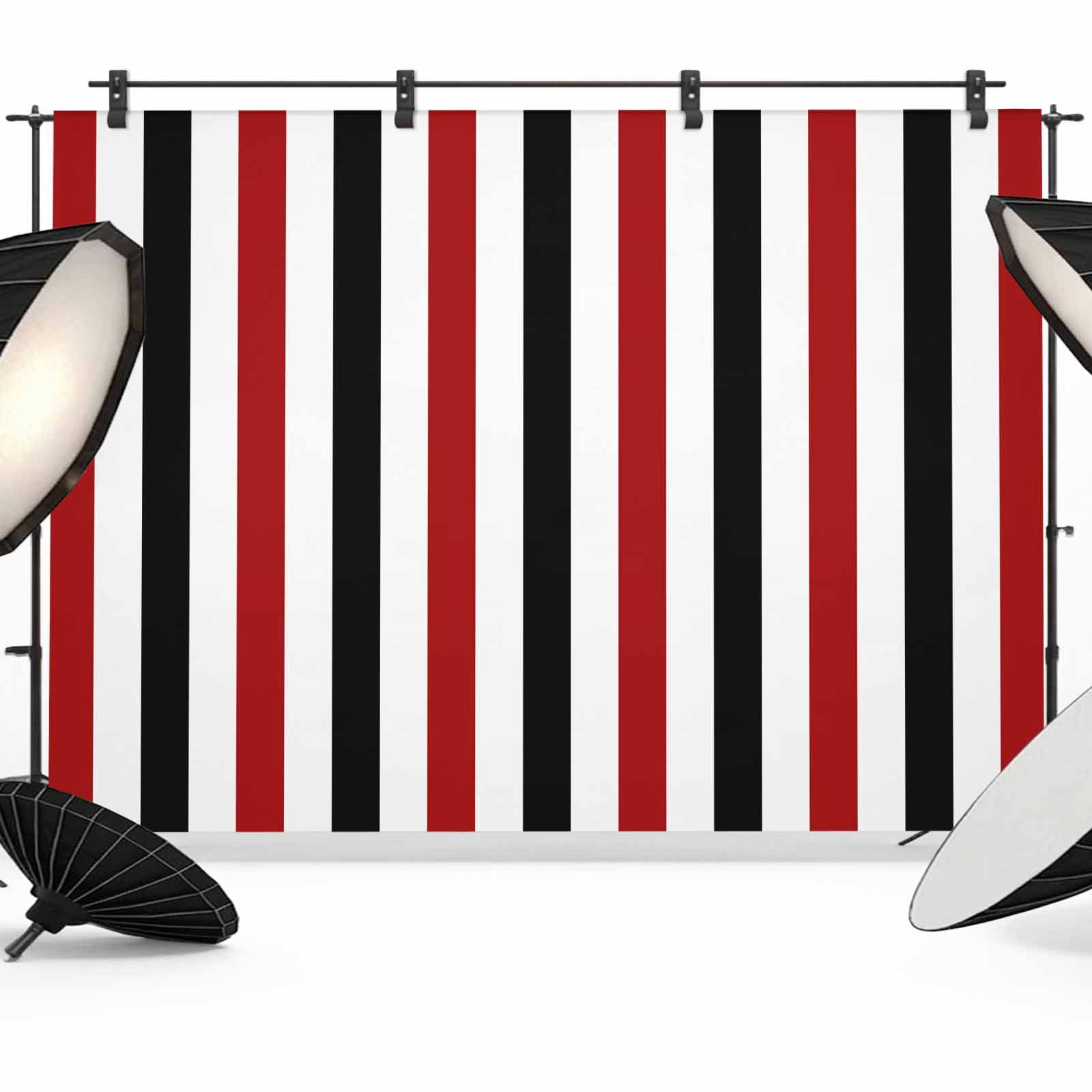 Red Black White Stripes Photography Backdrop 7x5FT, Minimalist Abstract ...