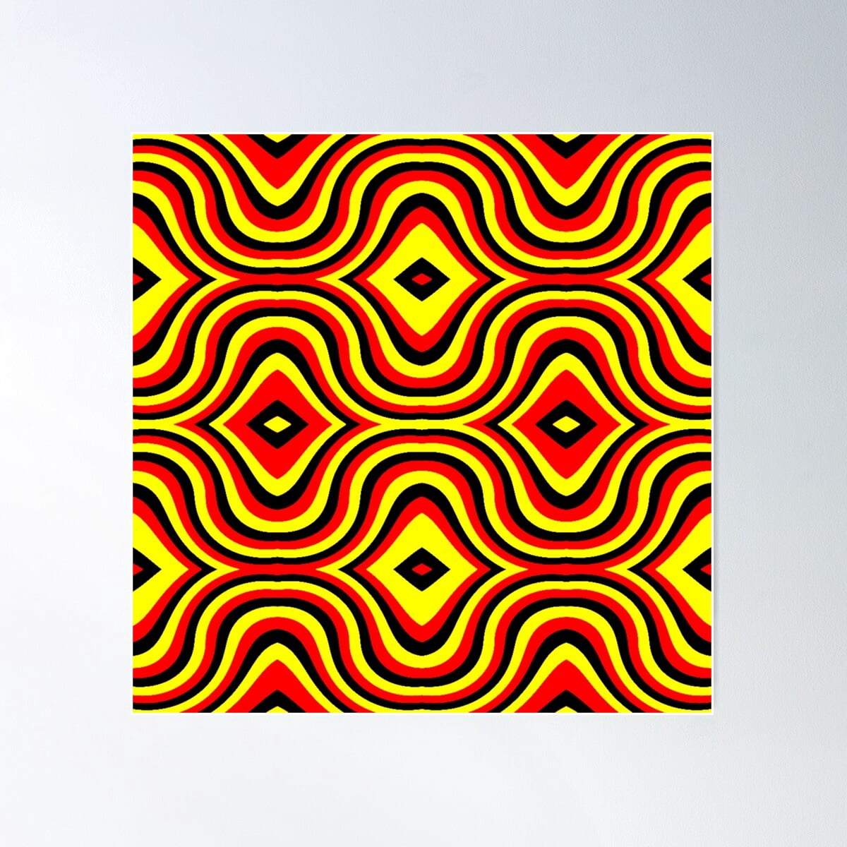 Red Black Yellow 108 Poster Wall Art, Modern Wall Decor For Living Room ...