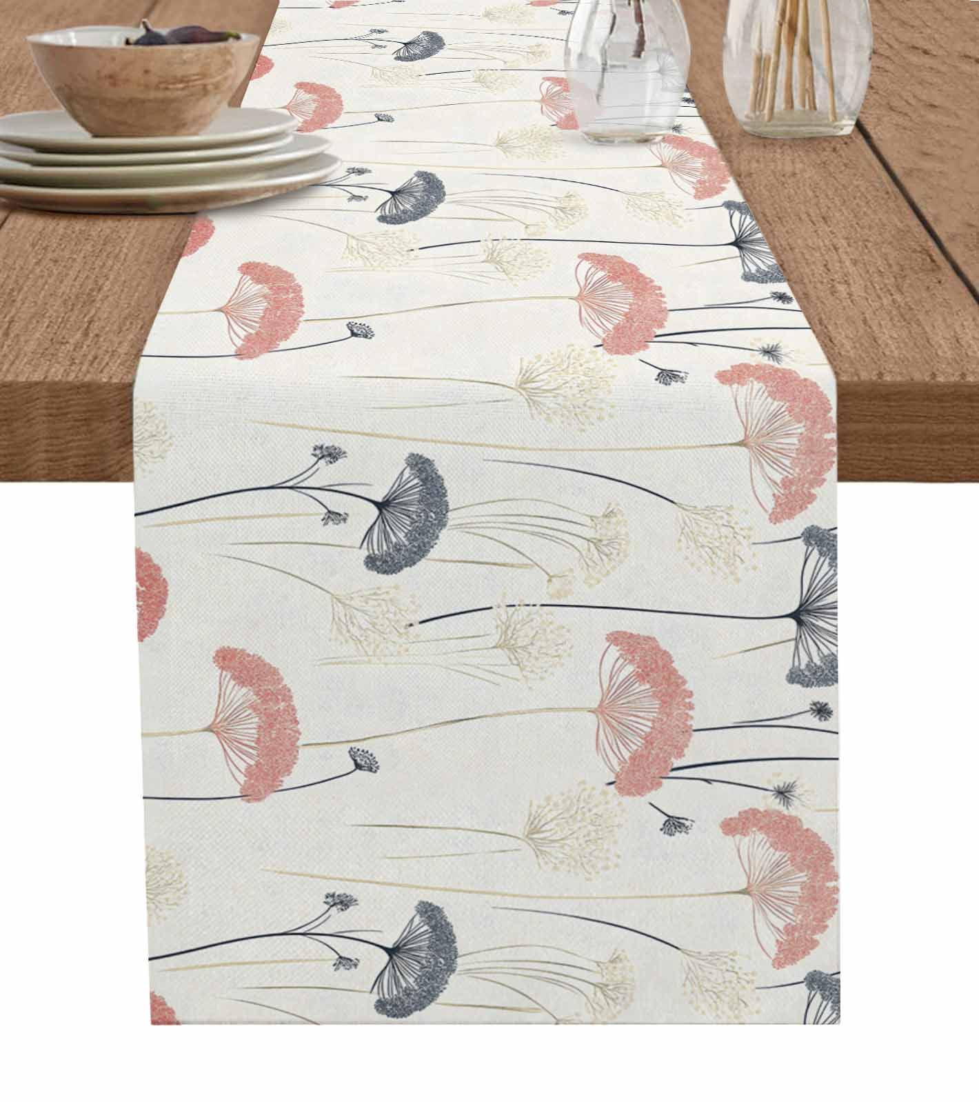 Red Black Yellow Floral Table Runner 72 Inches, Farmhouse Watercolor ...