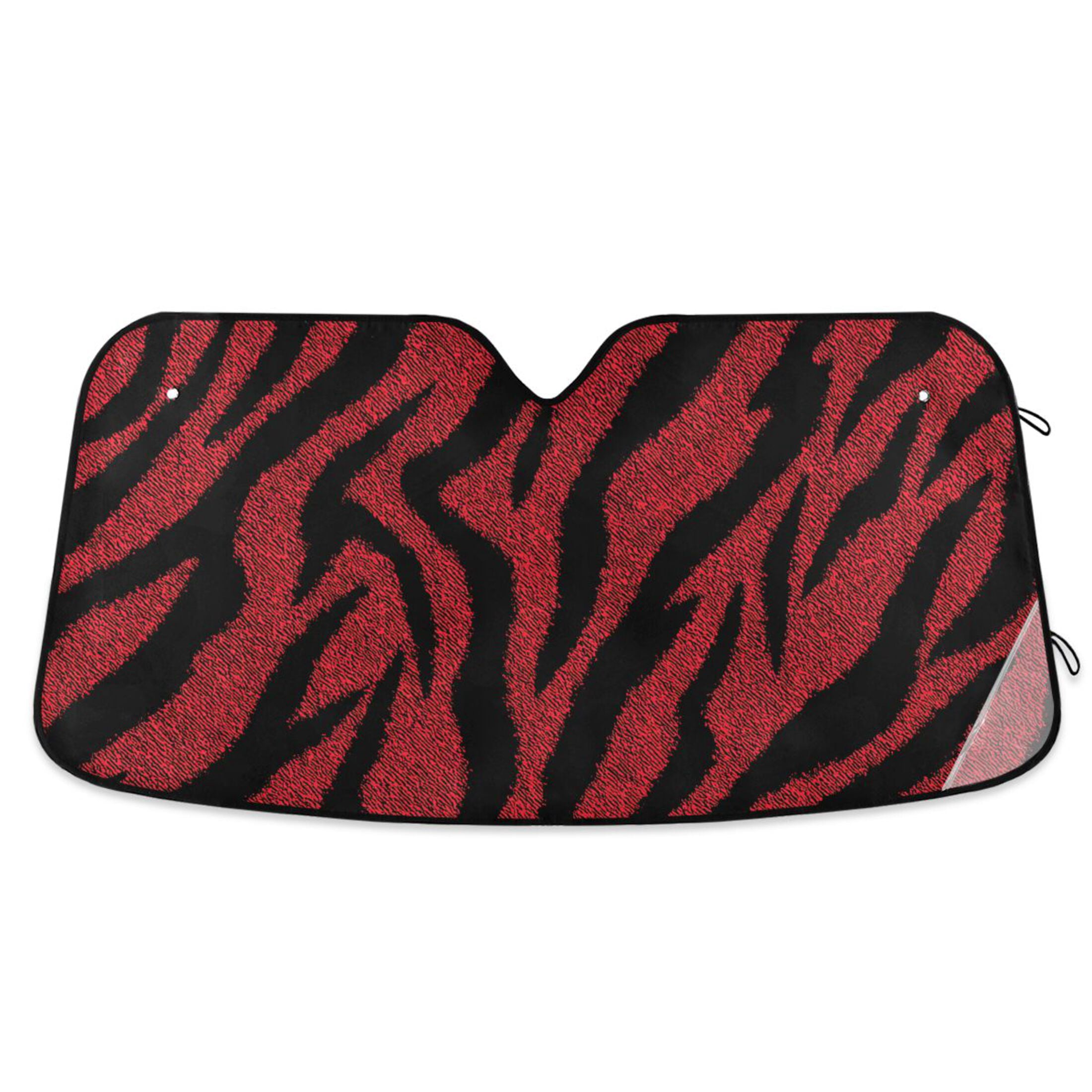 Red Black Zebras Skin Windshield Sun Shade Automobile Visor Accordion ...